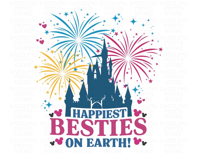 Happiest Besties on Earth Png, Summer Vibes Png, Groovy Style Png ...