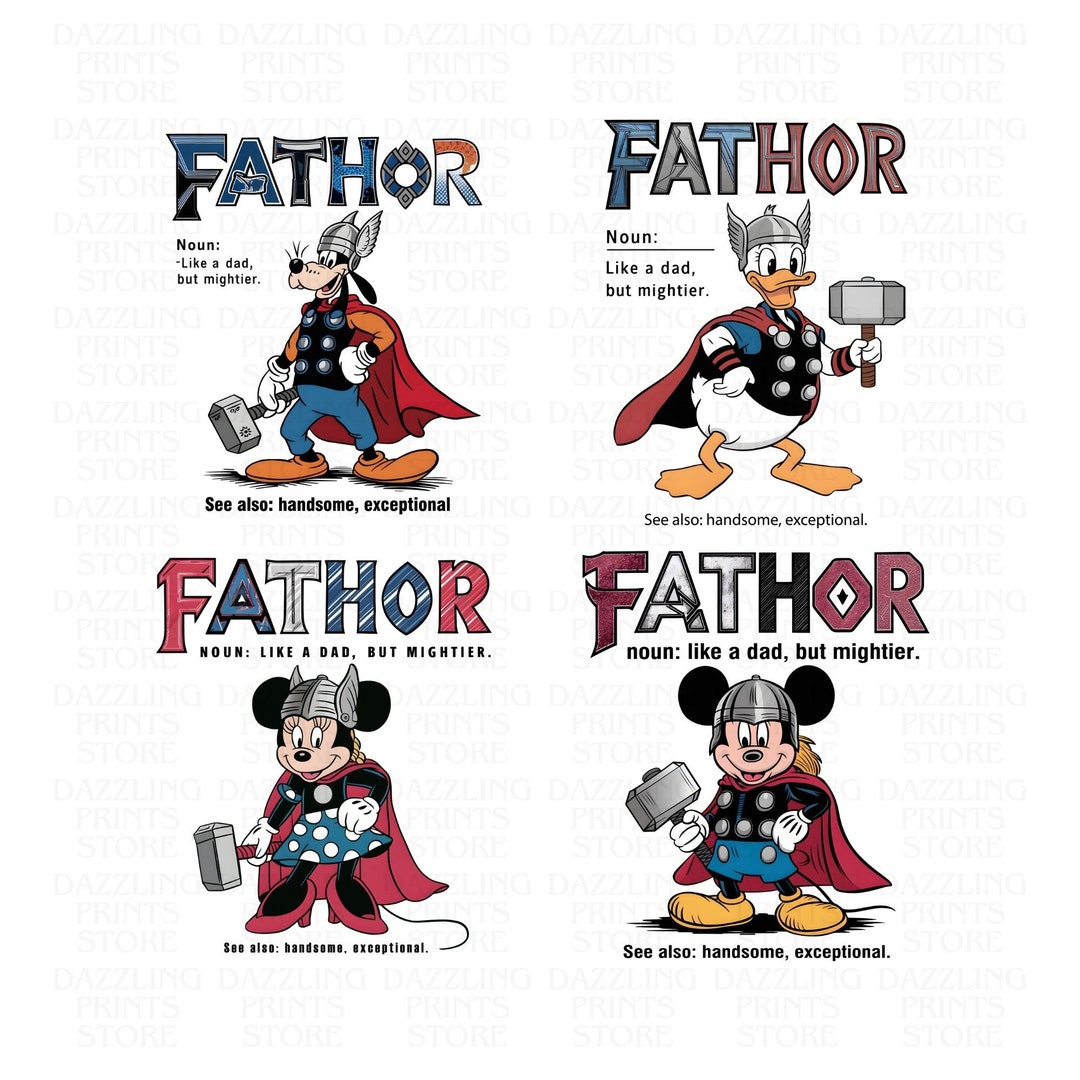Bundle Mickey Maus Fathor PNG Design, Dad File, Father's Day Cool ...