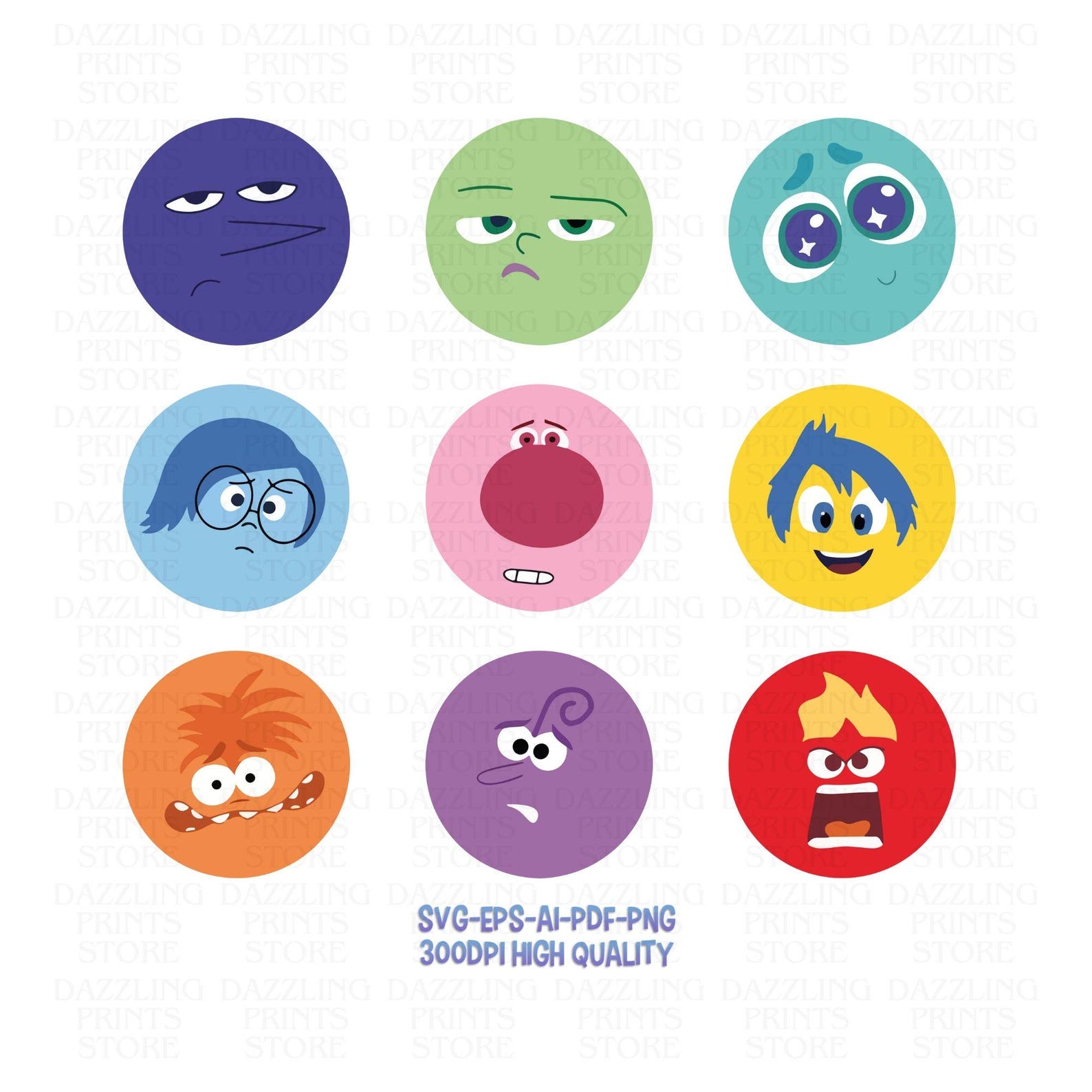 Inside Out 2 PNG SVG, Inside Out 2 Anger, Joy, Disgust, Sadness, Fear ...