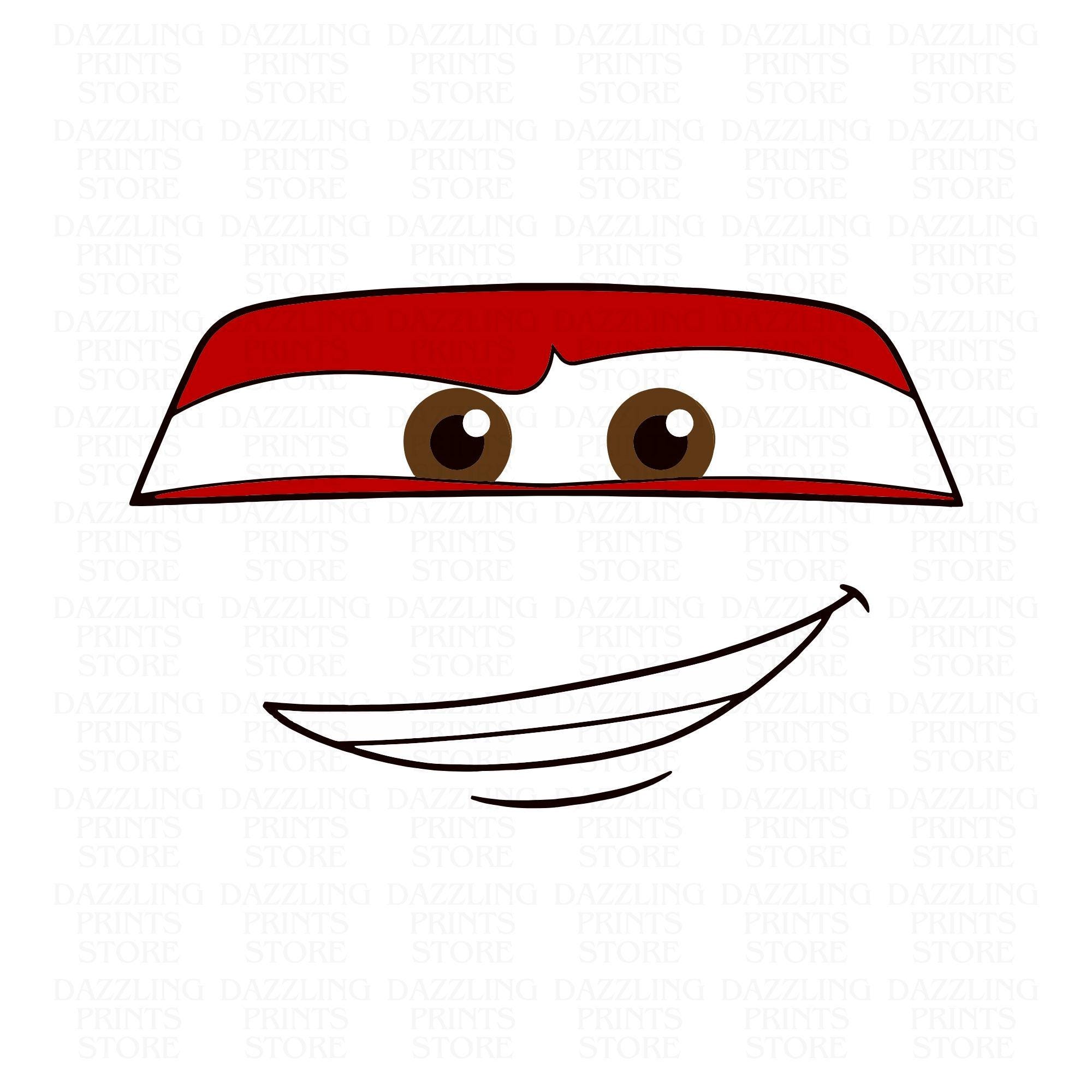 SVG Car Face, Cars Face Bundle, Lightning Macqueen Car Face Svg, Video ...