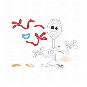 Forky Svg Bundle, LAYERED, Eps Files, Forky Clipart, Toy Story Svg ...