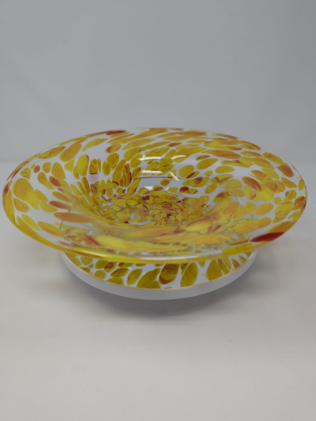 Yellow Handmade Spotted Organic Flow Glass Bowl - Etsy