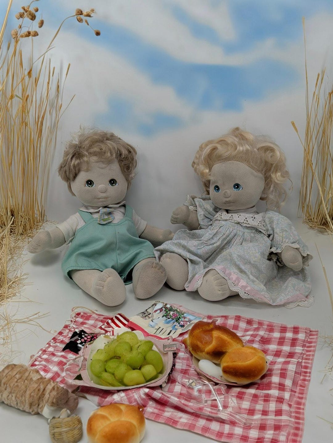 Rare Vintage Mattel My Child Dolls Brother & Sister - Blond/green Eyes ...