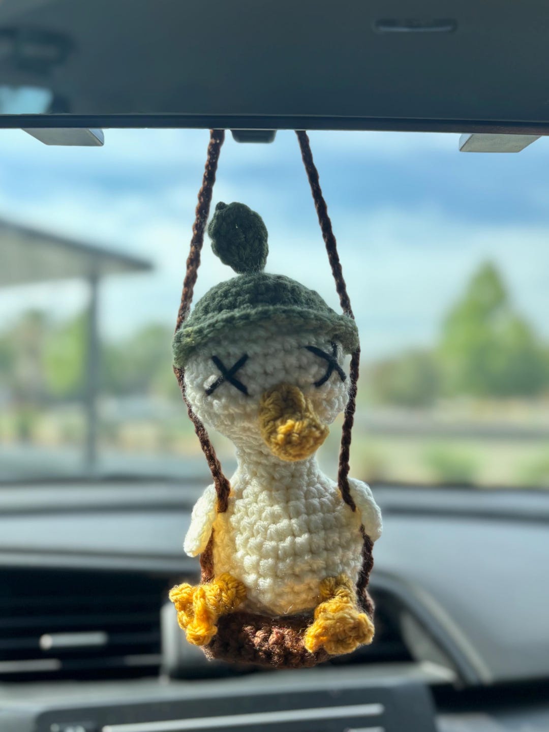 DUCK CAR HANGER, Goose Car Hanger, Car Hanging Accessory, Crochet Car ...