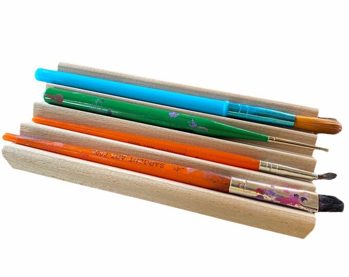 2 Paint Brush Rests Handcrafted in the USA Solid Poplar or Sycamore ...