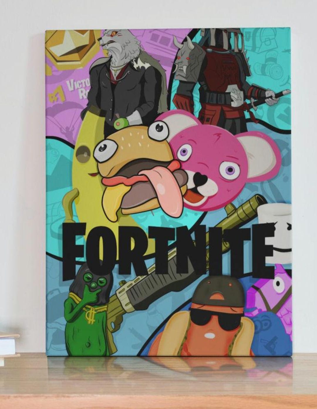 Gaming Room Fortnight Print, Hand-drawn Digital Download, Battle Bus ...