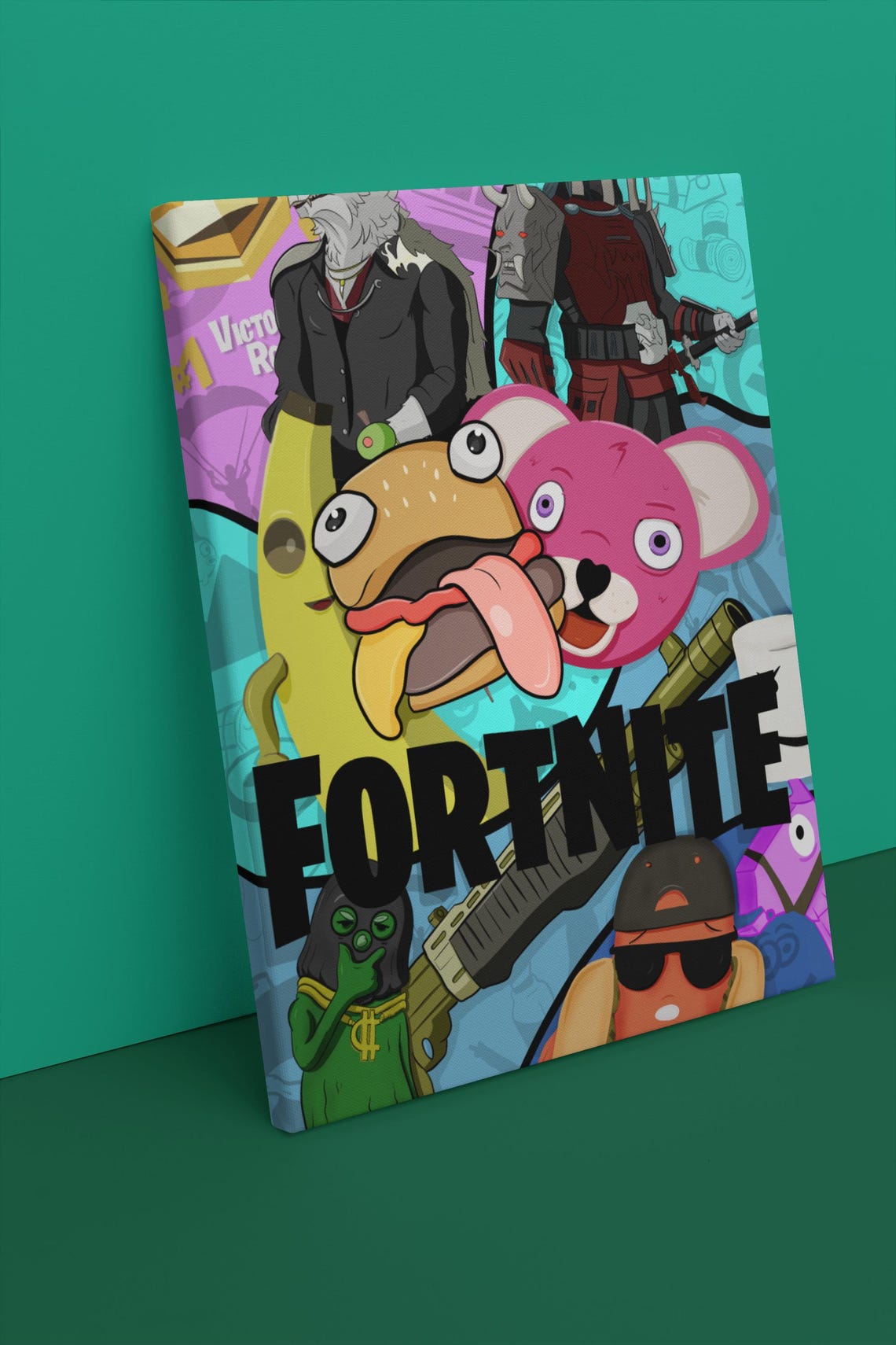 Gaming Room Fortnight Print, Hand-drawn Digital Download, Battle Bus ...