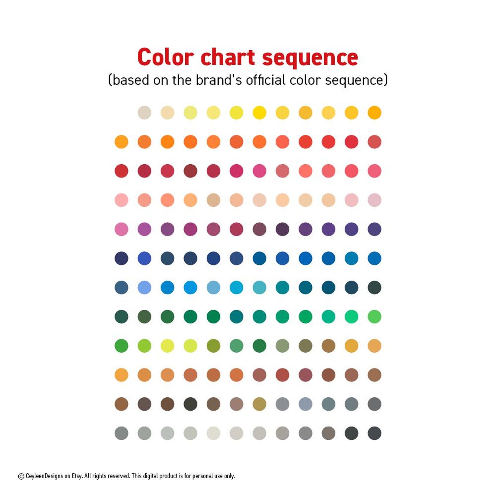 Koh-i-noor Polycolor 144 Colored Pencils – A5 Swatch Chart - Printable ...
