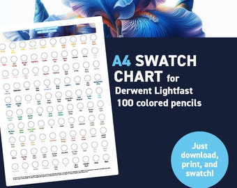 100 Colored Pencils Swatch Chart - Etsy UK