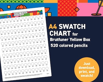 Brutfuner Floral Box 520 Colored Pencils – A4 Swatch Chart - Printable ...