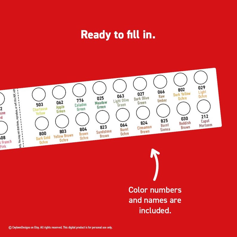 Koh-i-noor Polycolor 144 Colored Pencils – A5 Swatch Chart - Printable ...