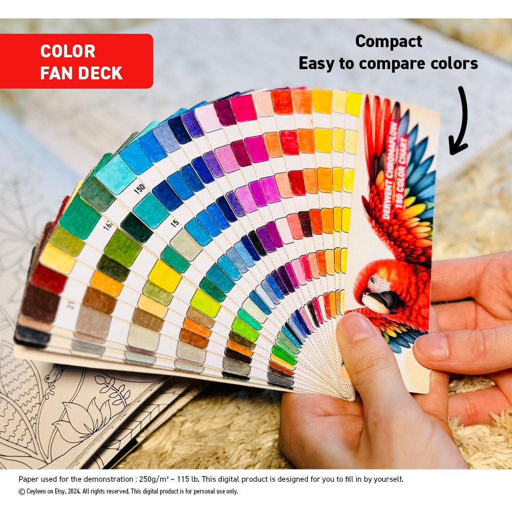 Derwent Chromaflow 150 Colored Pencils - Swatch Chart Set - Printable ...