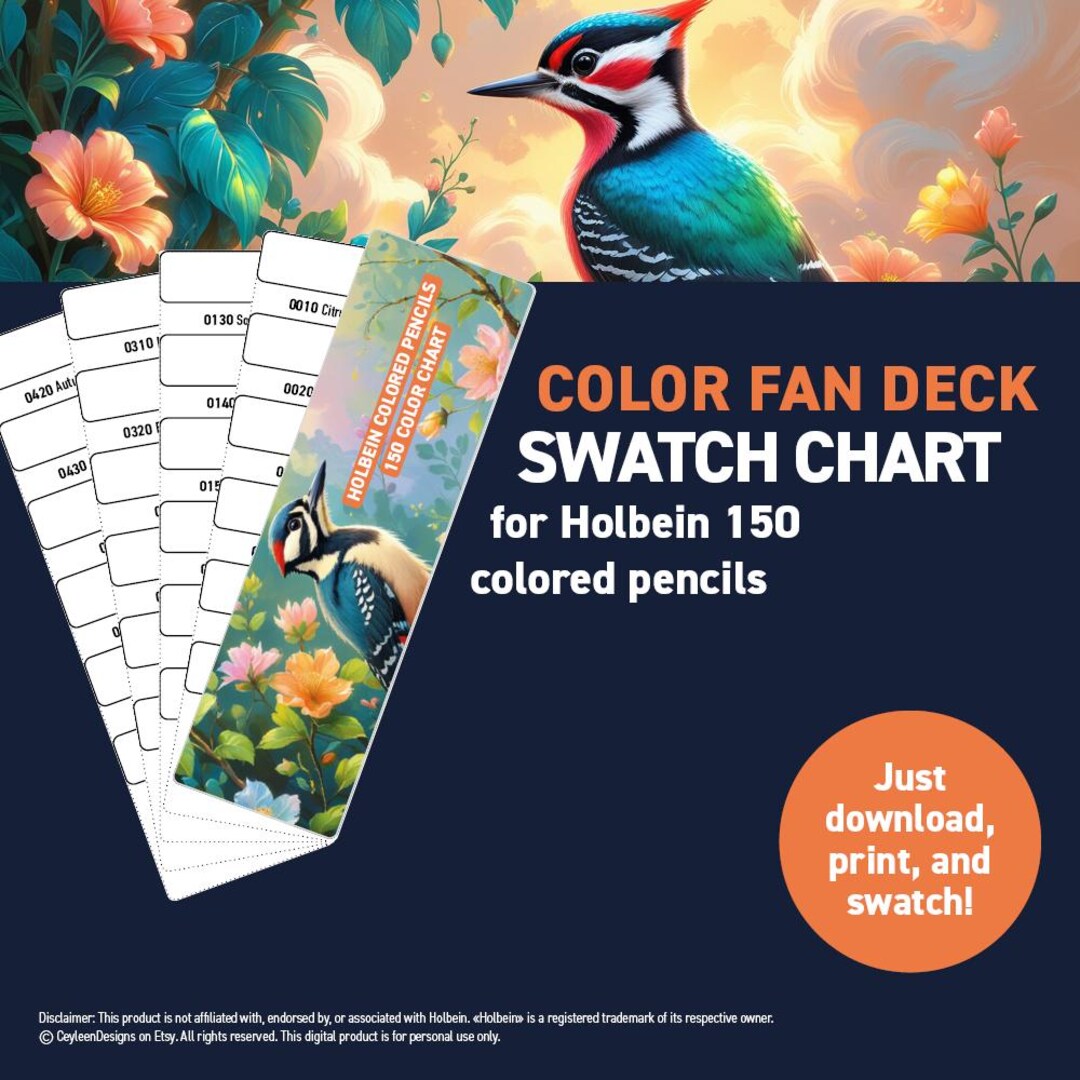 Holbein Colored Pencils 150 Colored Pencils – Color Fan Deck Swatch ...