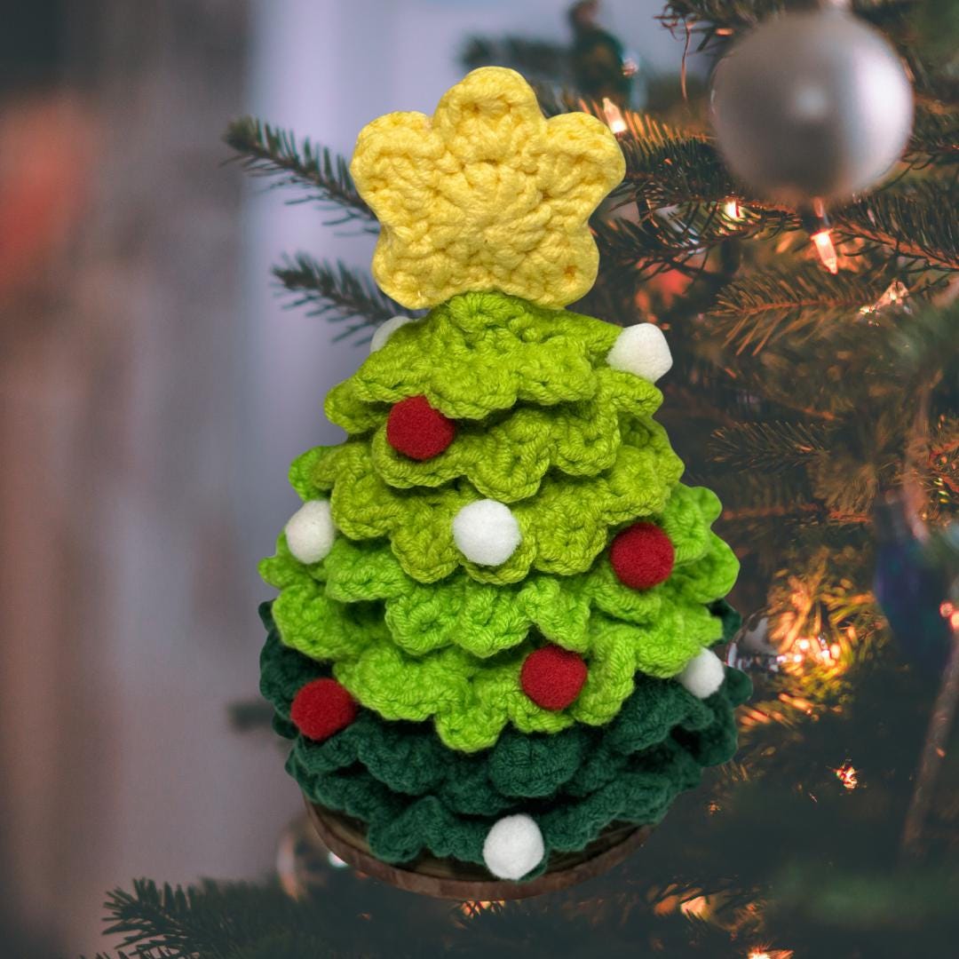 Crochet Desktop Chrismas Tree Gradient Green Handmade - Etsy