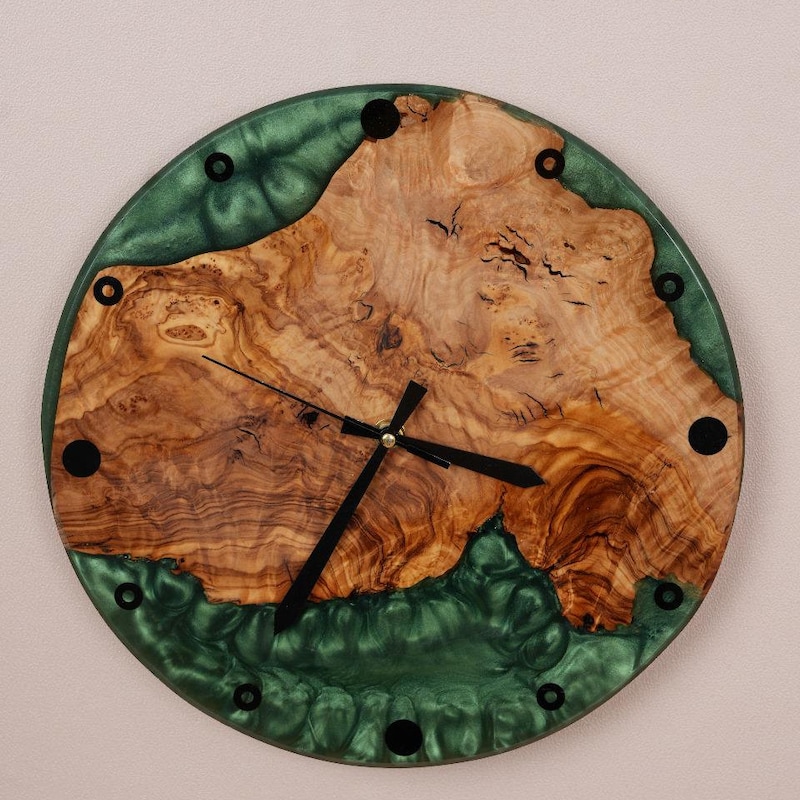 Resin and Wood Clock - Etsy