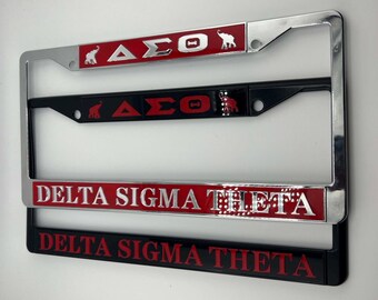 DST Delta Sigma Theta License Frame Mirror Background Red Letters - Etsy