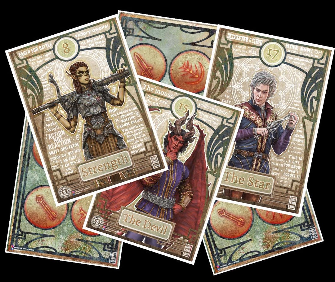 Baldur's Gate 3 Tarot Cards Deck Major Arcana. - Etsy