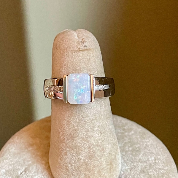 Rectangle Opal Ring - Etsy