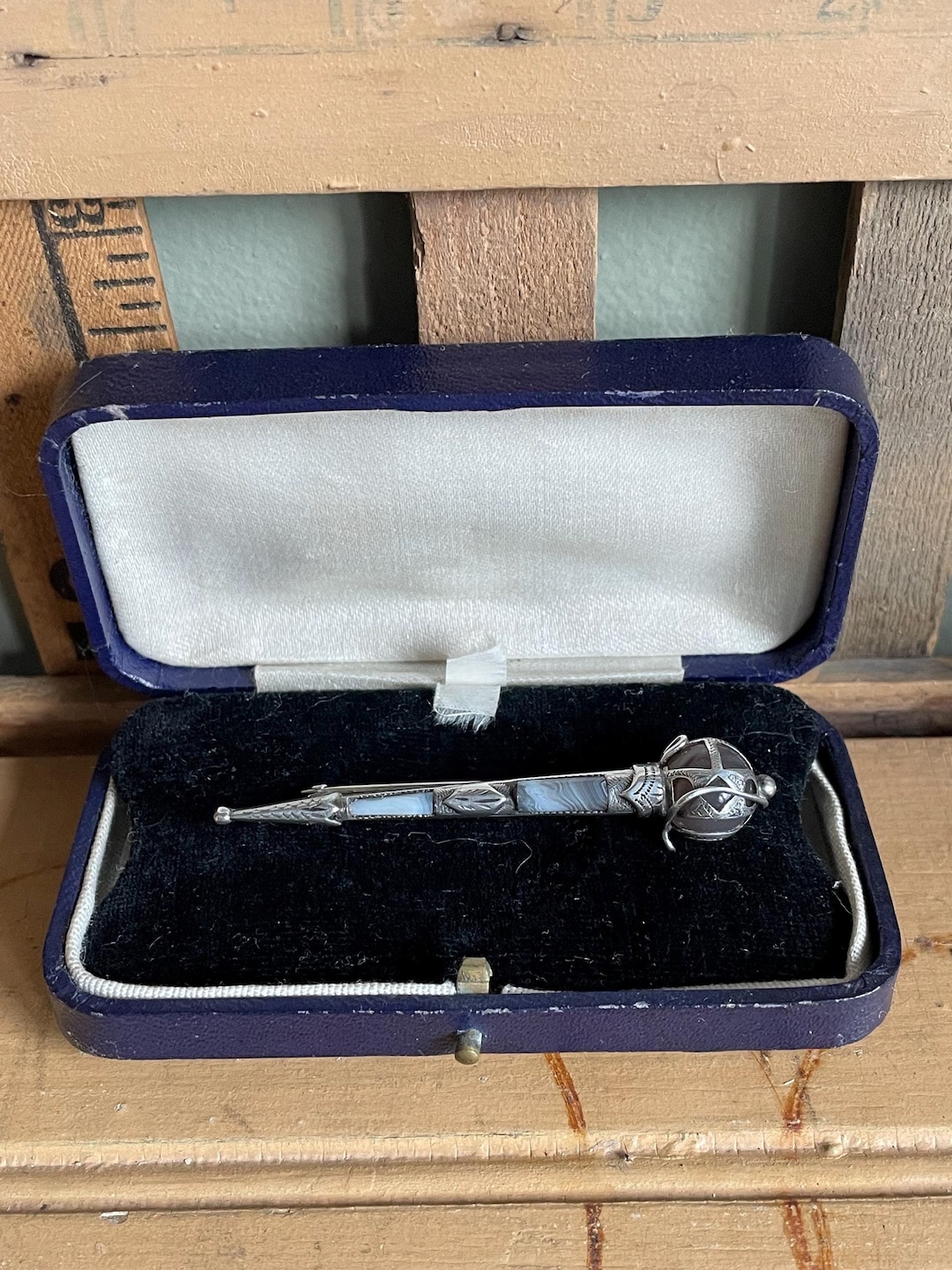 Antique Sterling Silver Scottish Claymore Sword Brooch 1906 Full ...