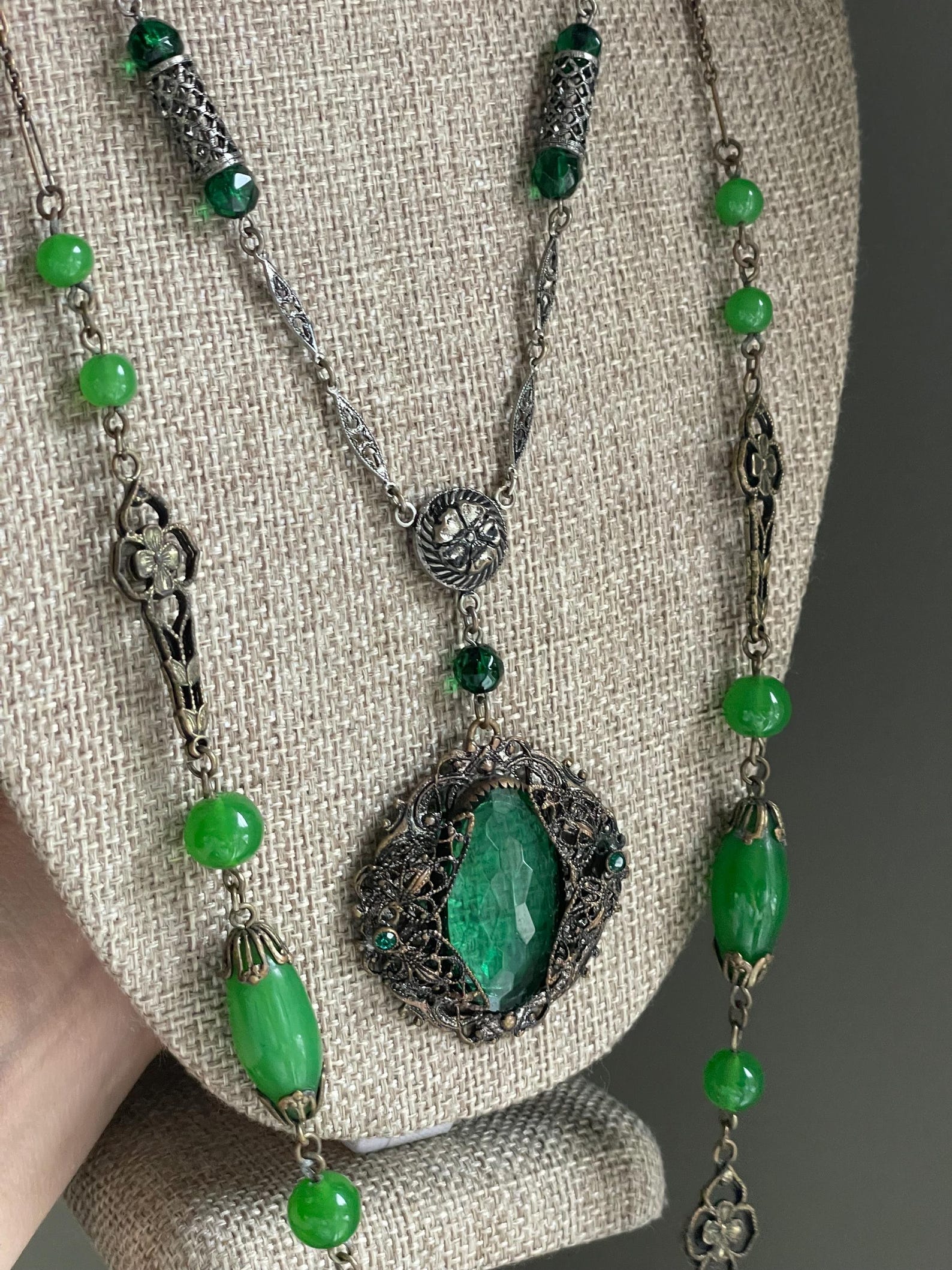 Pick A Turn of the 20th Century Edwardian Czechoslovakian Green Glass ...