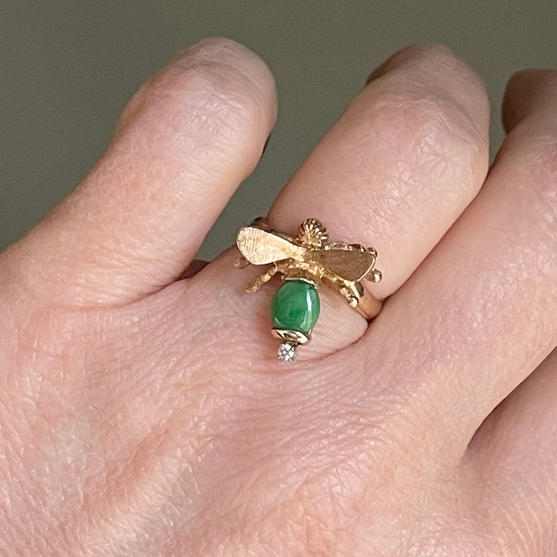 14k Jade Ring - Etsy