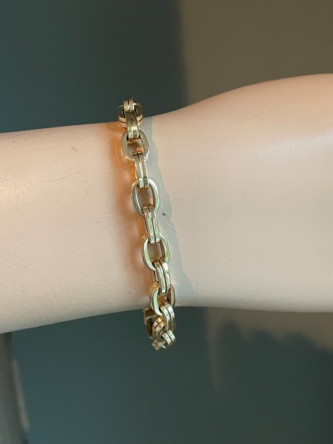 Vintage Italian Double Paperclip Link Bracelet 14K Yellow Gold - Etsy