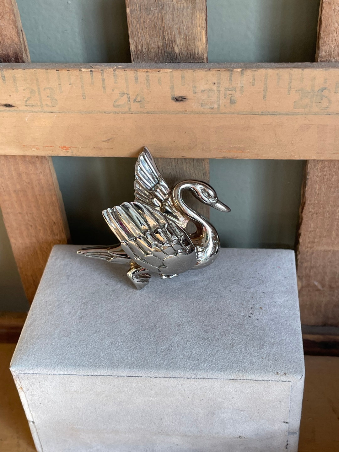 Vintage Sterling Silver Solid Swan Goose Brooch - Etsy