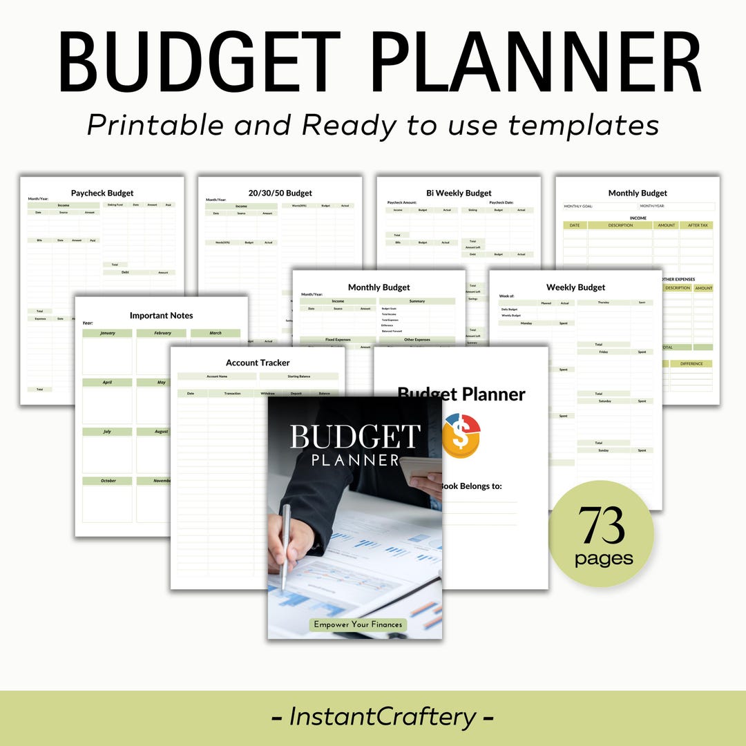 Printable Budget Planner, Finance Weekly Monthly Financial Budget ...