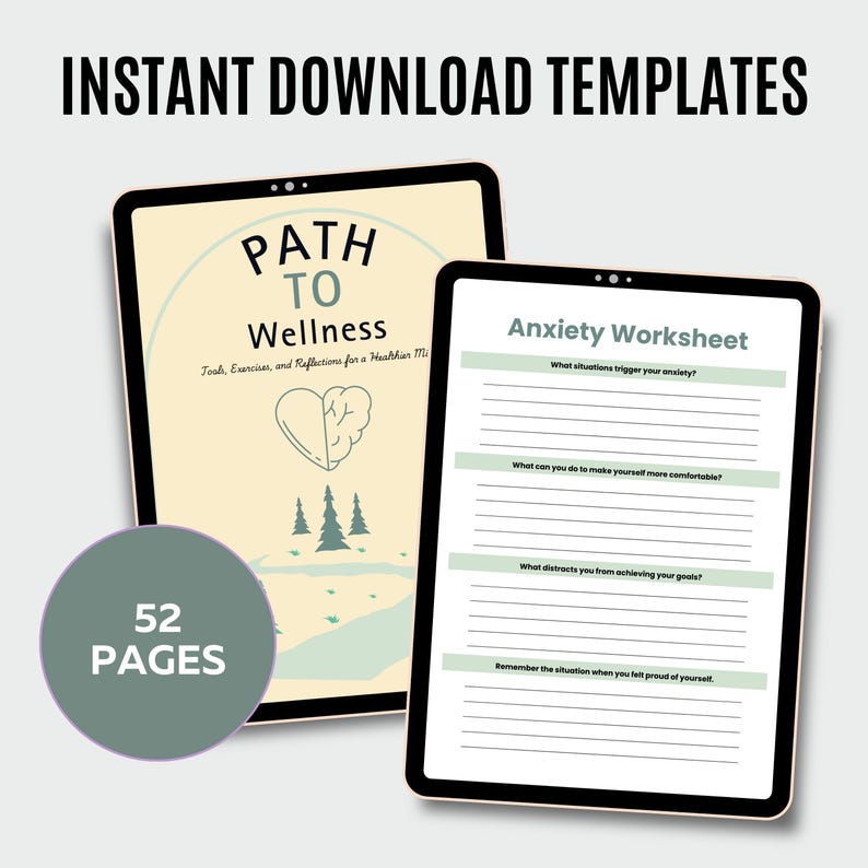 Printable Mental Health Journal, Anxiety Journal, Mental Health ...