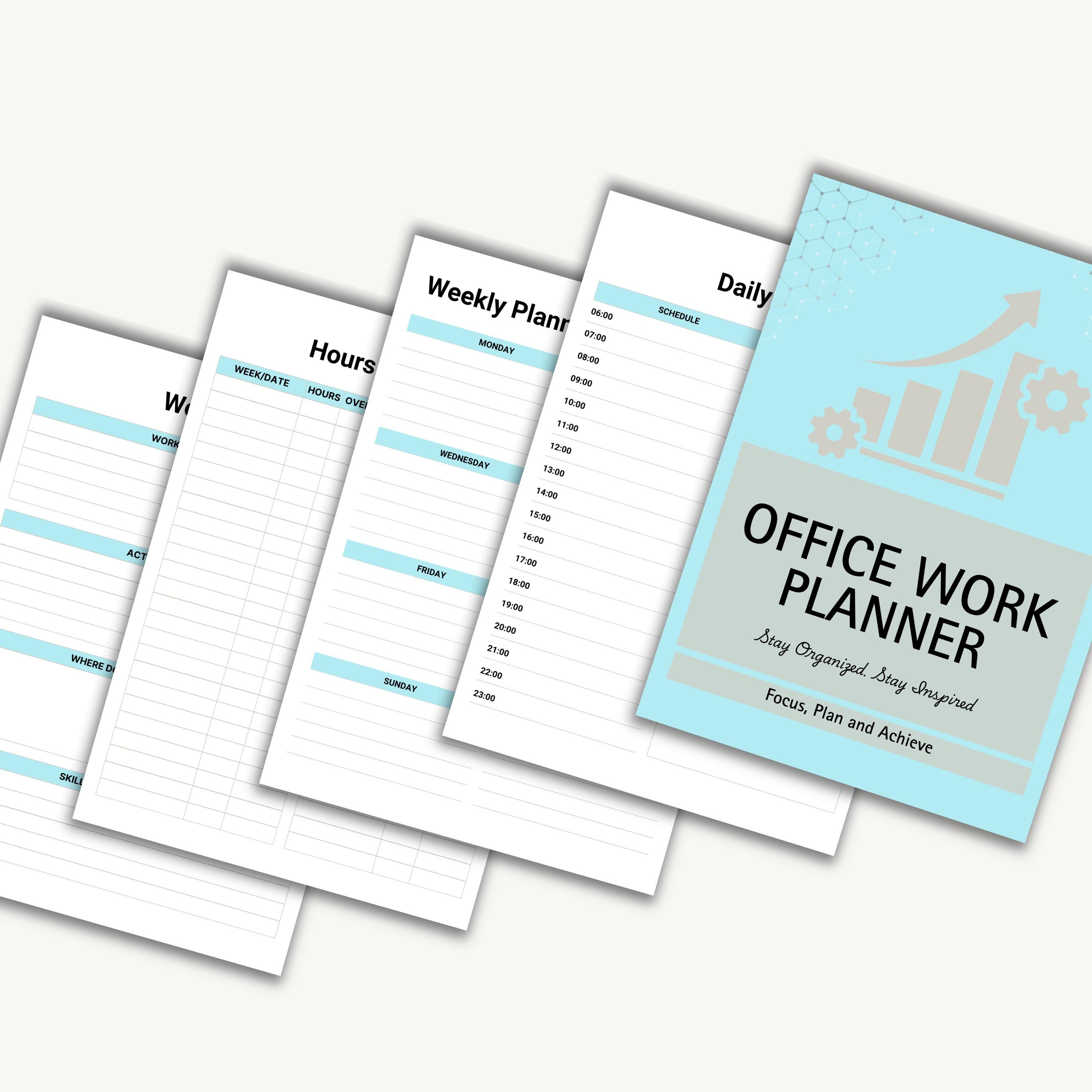 Printable Office Work Planner, Office Tasks Planner, Work Planner ...