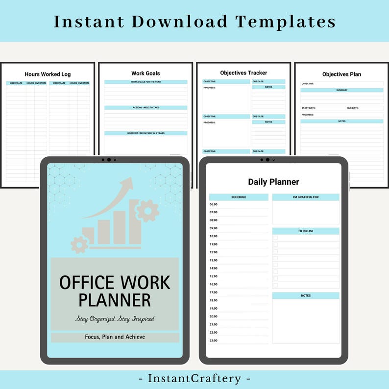 Printable Office Work Planner, Office Tasks Planner, Work Planner ...