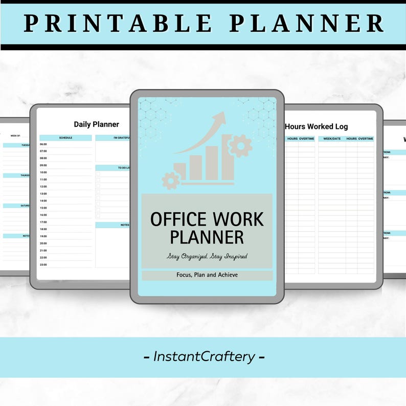 Printable Office Work Planner, Office Tasks Planner, Work Planner ...