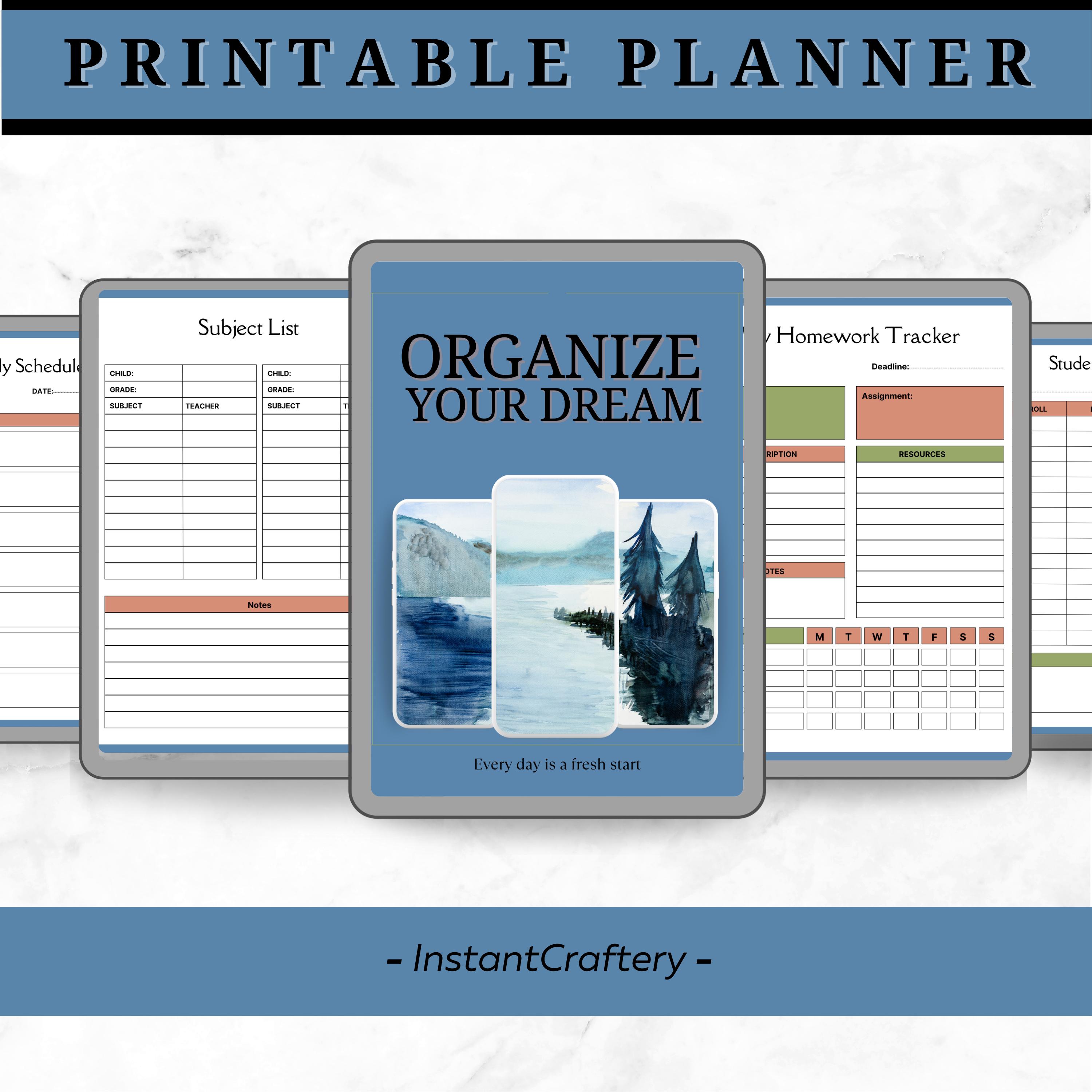 Printable Student Planner, Student Planner Bundle, Study Planner Bundle ...