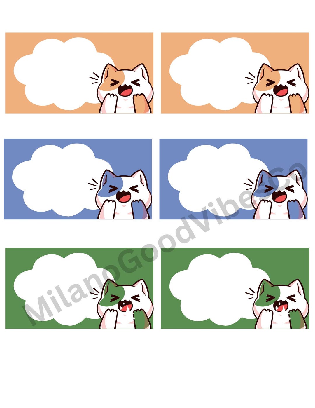 Kitty Name Tag Template - Etsy