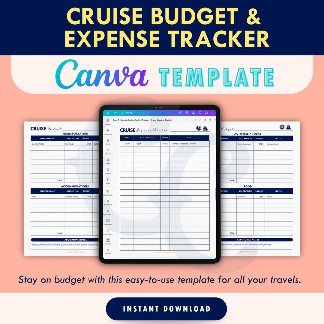 Ultimate Cruise Budget Planner | Canva Template for US Letter | Instant ...