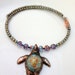 Sea Turtle Necklace Loggerhead Shell Pendant Czech Glass - Etsy
