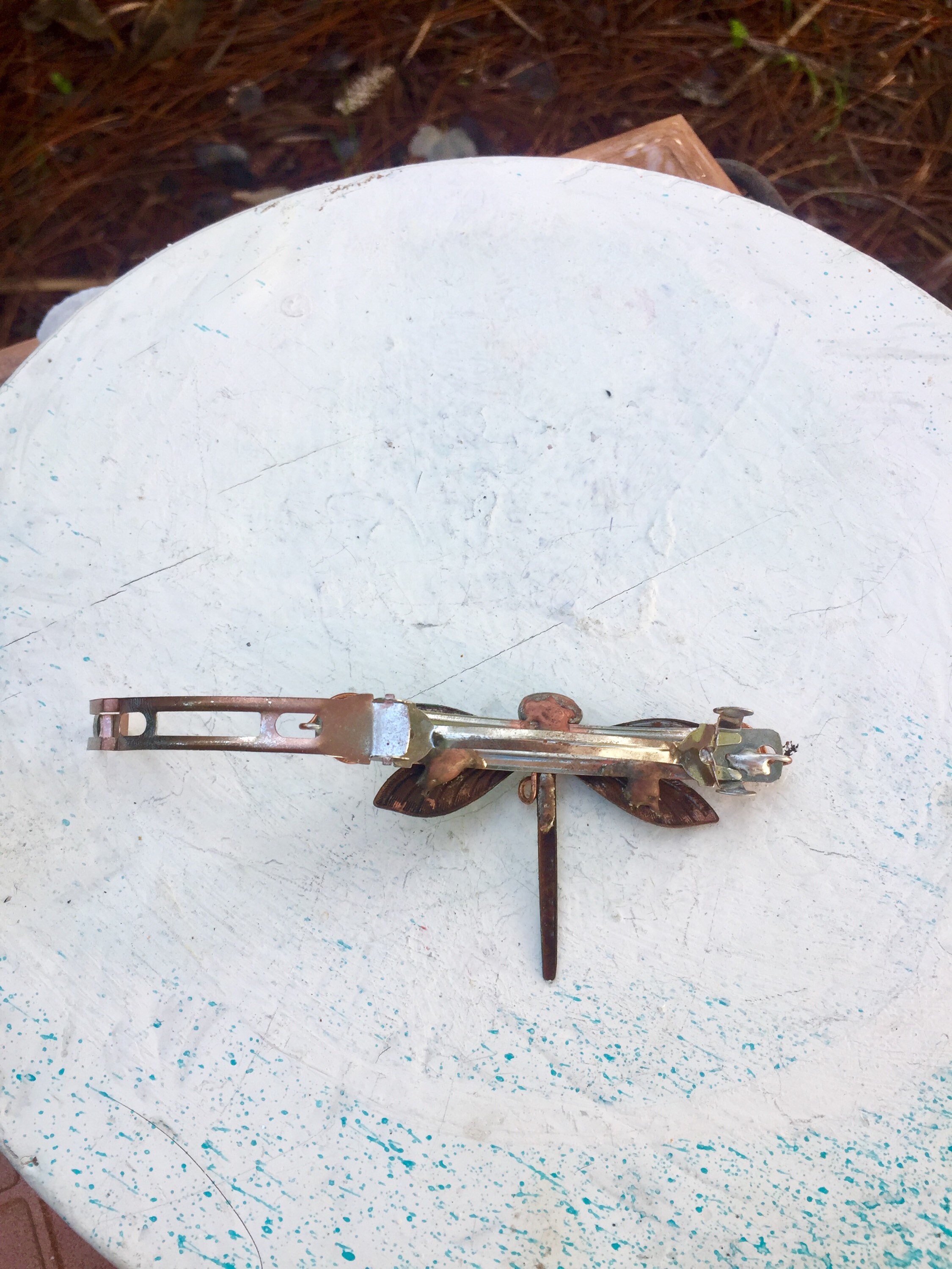 Teal Verdigris Dragonfly Hair Barrette With Swarovski Crystal - Etsy