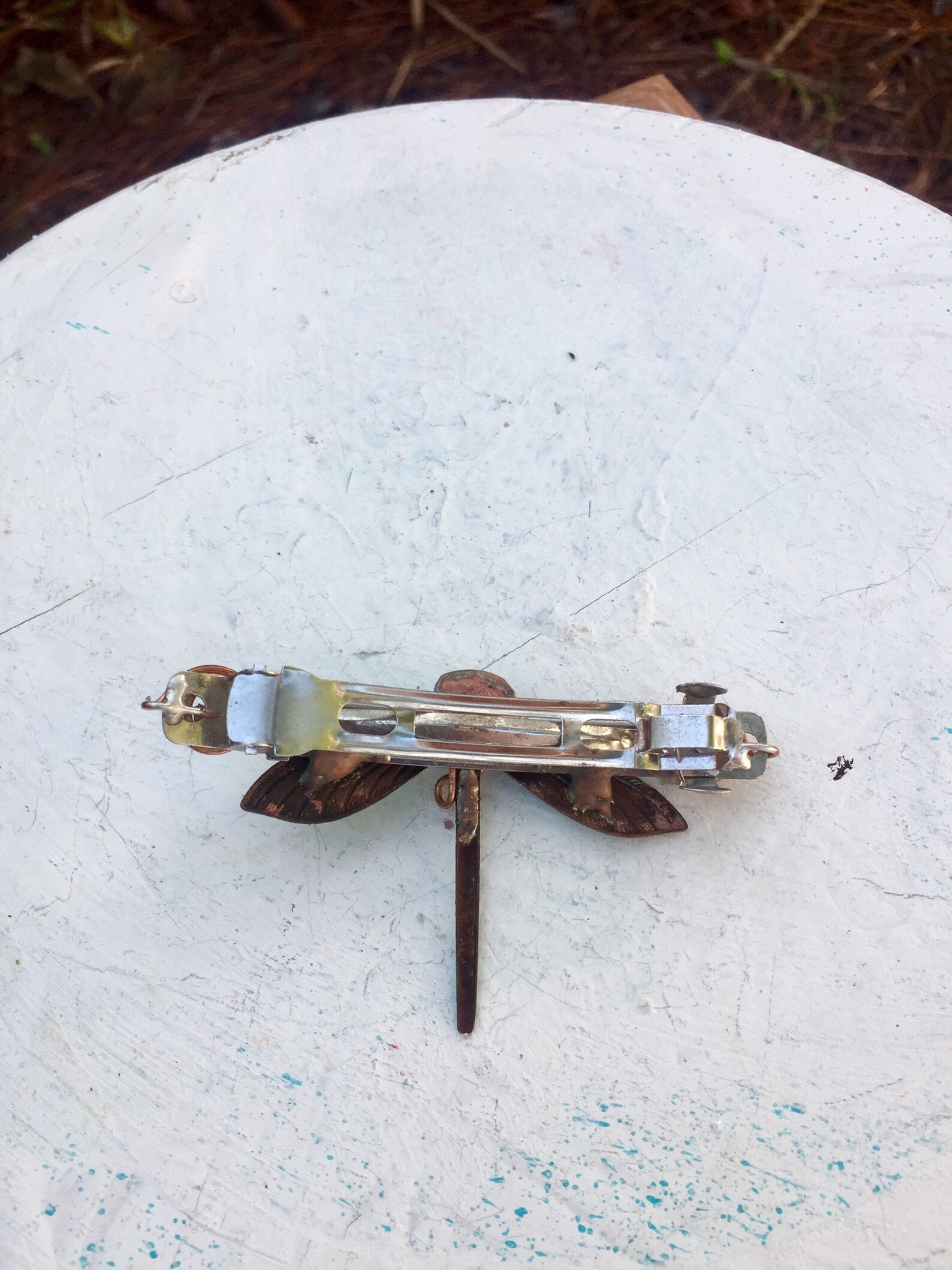 Teal Verdigris Dragonfly Hair Barrette With Swarovski Crystal - Etsy