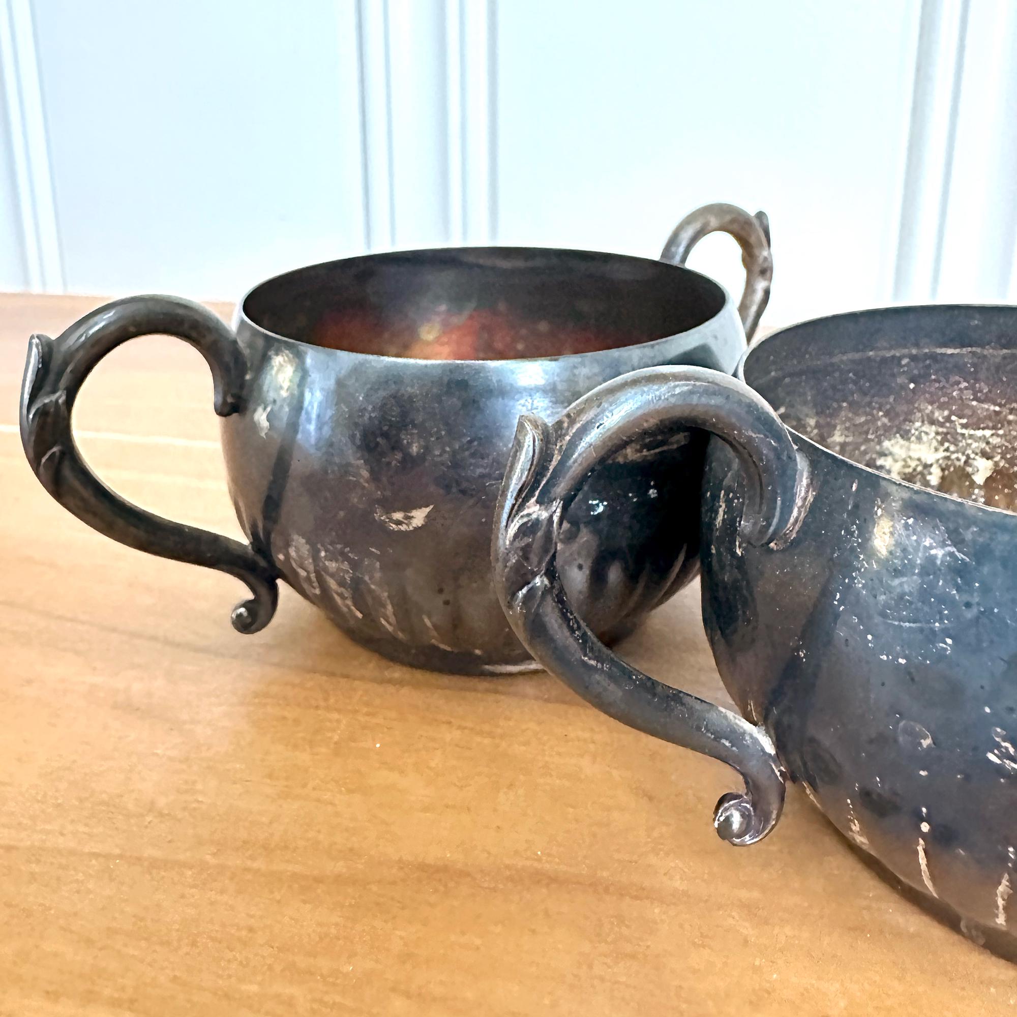 Vintage Oneida LTD Silver Cream and Sugar Set - Etsy