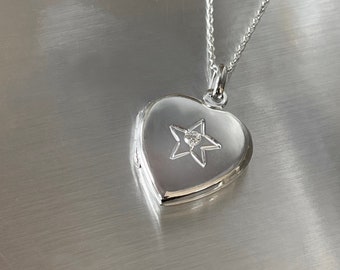 Silver Star Locket - Etsy