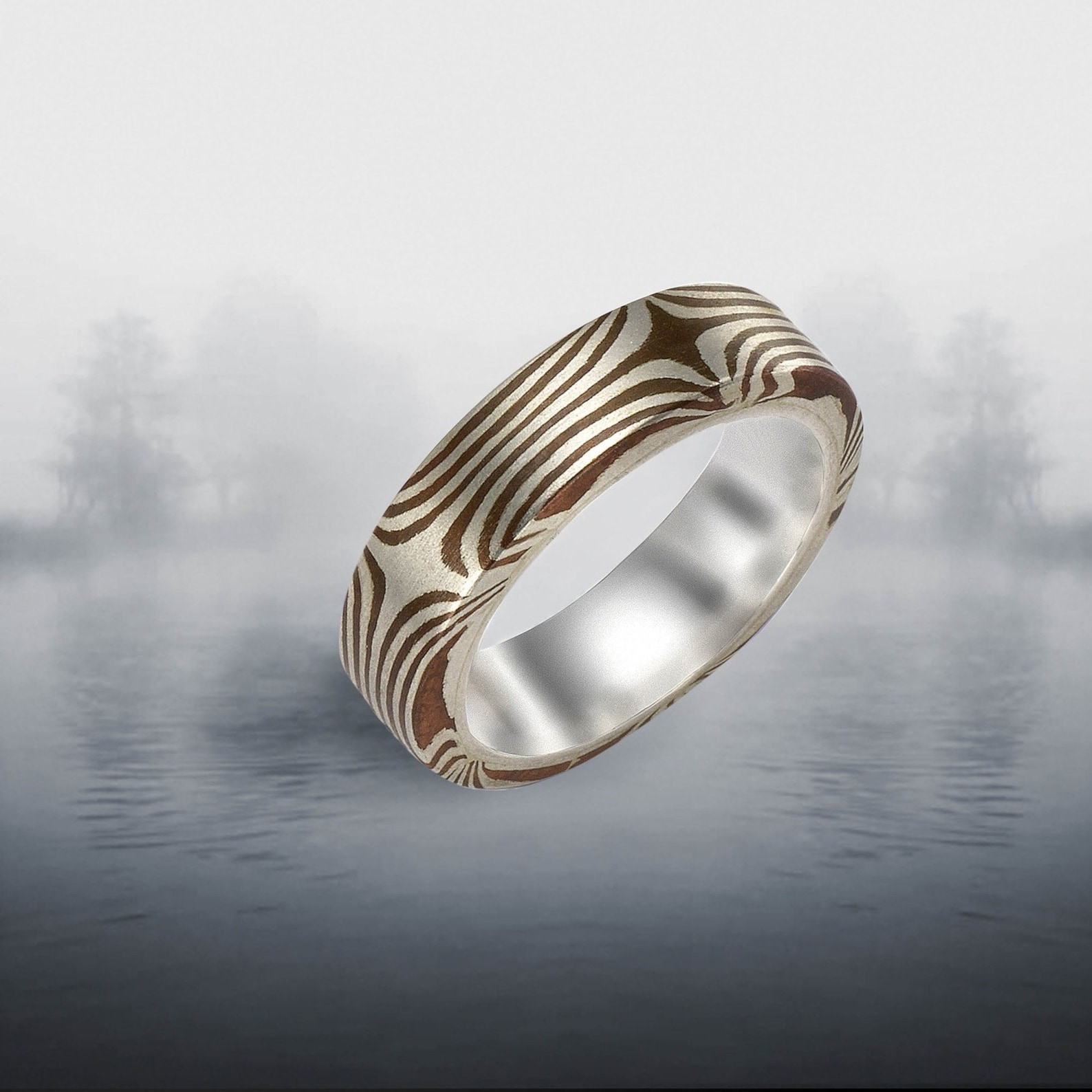Mokume Gane Ring in a Few Sizes Hypo Allergenic Silver Liner - Etsy