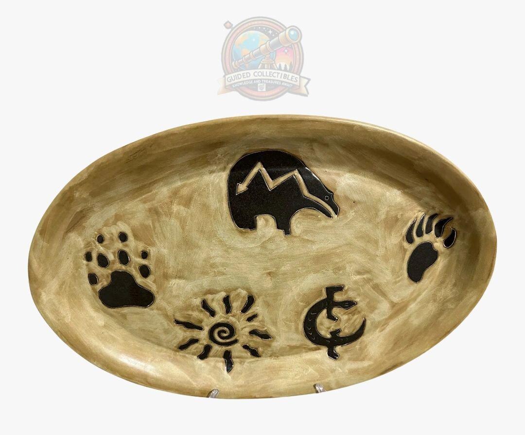 Authentic Mara Stoneware Platter With Bear and Tribal Symbols ...