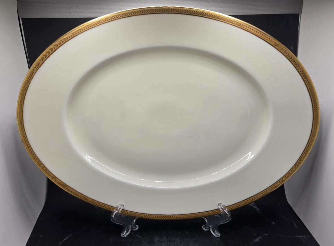 Bohemia Royal Ivory Oval Serving Platter With 24k Gold Rim – Made in ...