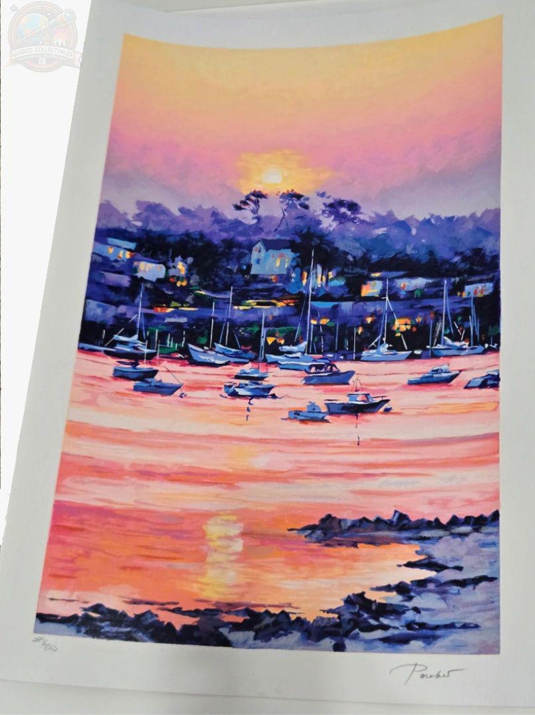 Alex Pauker 'harbor at Sunset' Signed Serigraph - W/coa and Appraisal ...