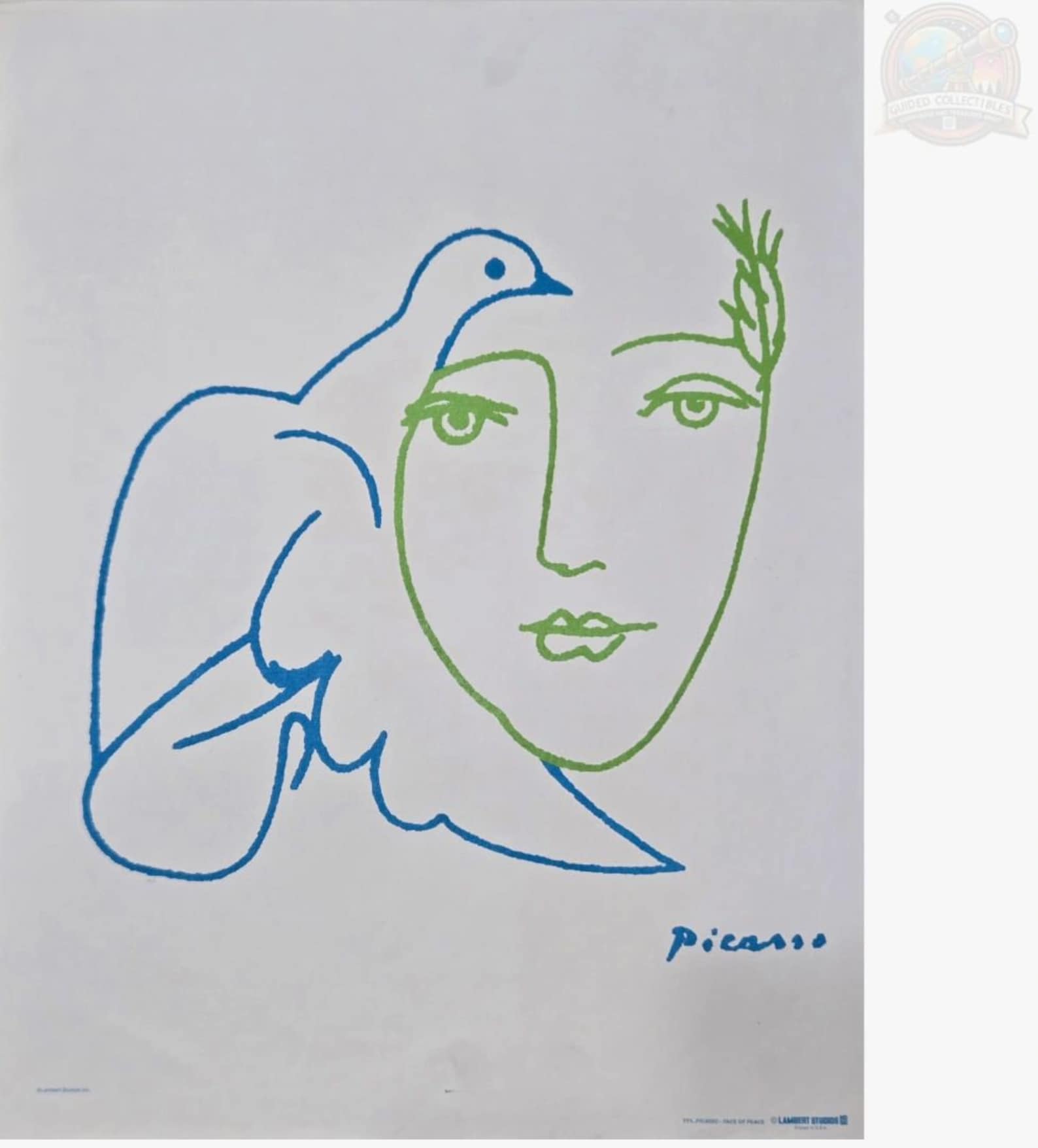 Picasso "face of Peace" Canvas Print – Vibrant Blue & Green Artwork ...