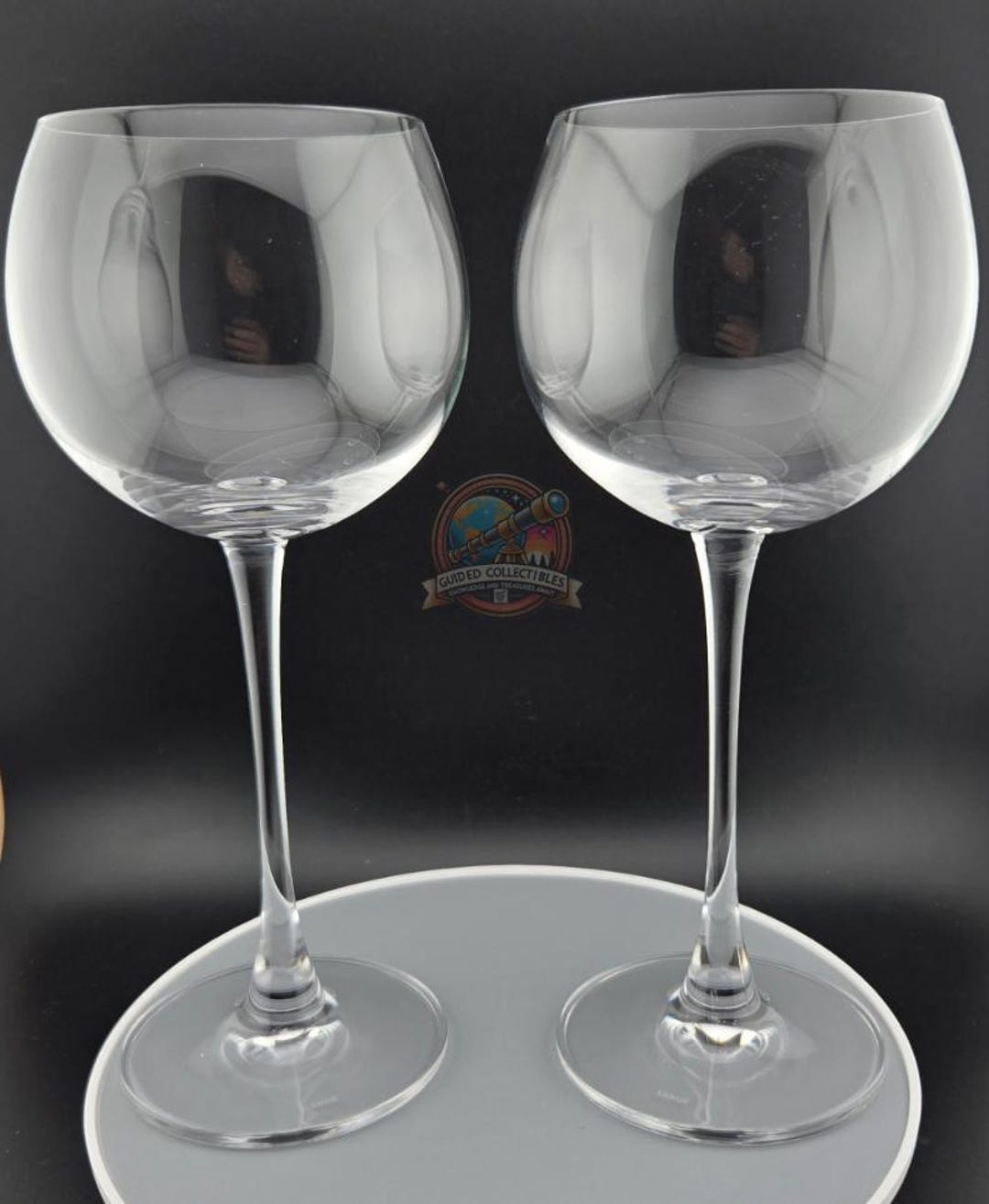 Lenox Crystal Balloon Wine Glasses – Set of 2, 8.75" Tall, Etched Logo ...