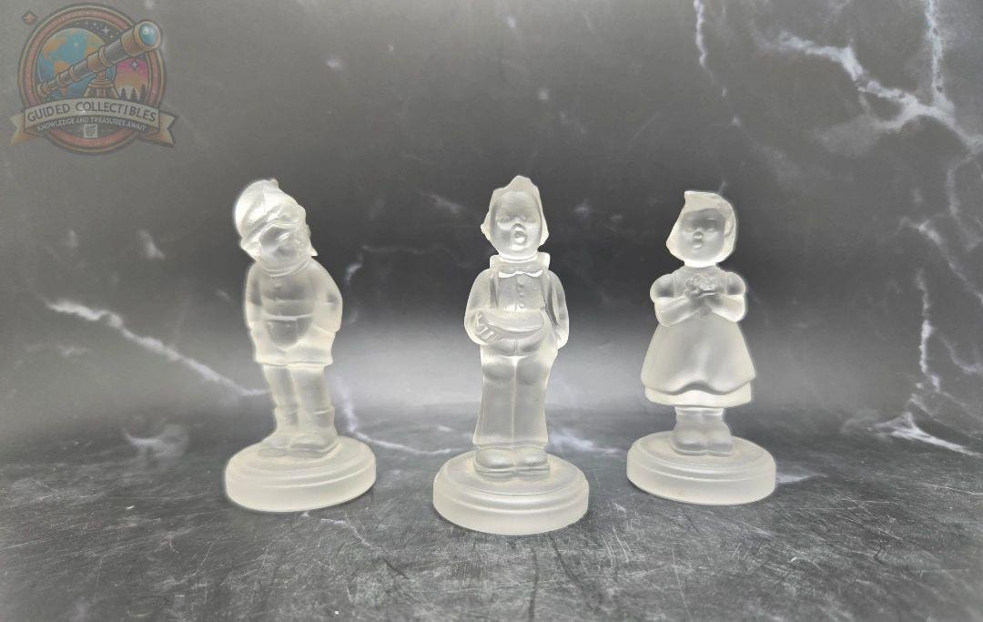 Rare Curated Goebel Crystal Figurine Set – Frosted Glass Collectibles ...