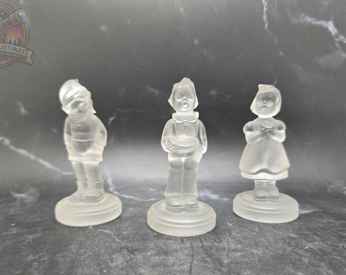 Rare Curated Goebel Crystal Figurine Set – Frosted Glass Collectibles ...