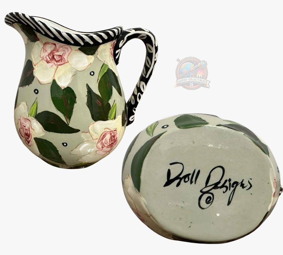 Hand-painted Droll Designs Floral Pitcher Collectible Home Decor - Etsy