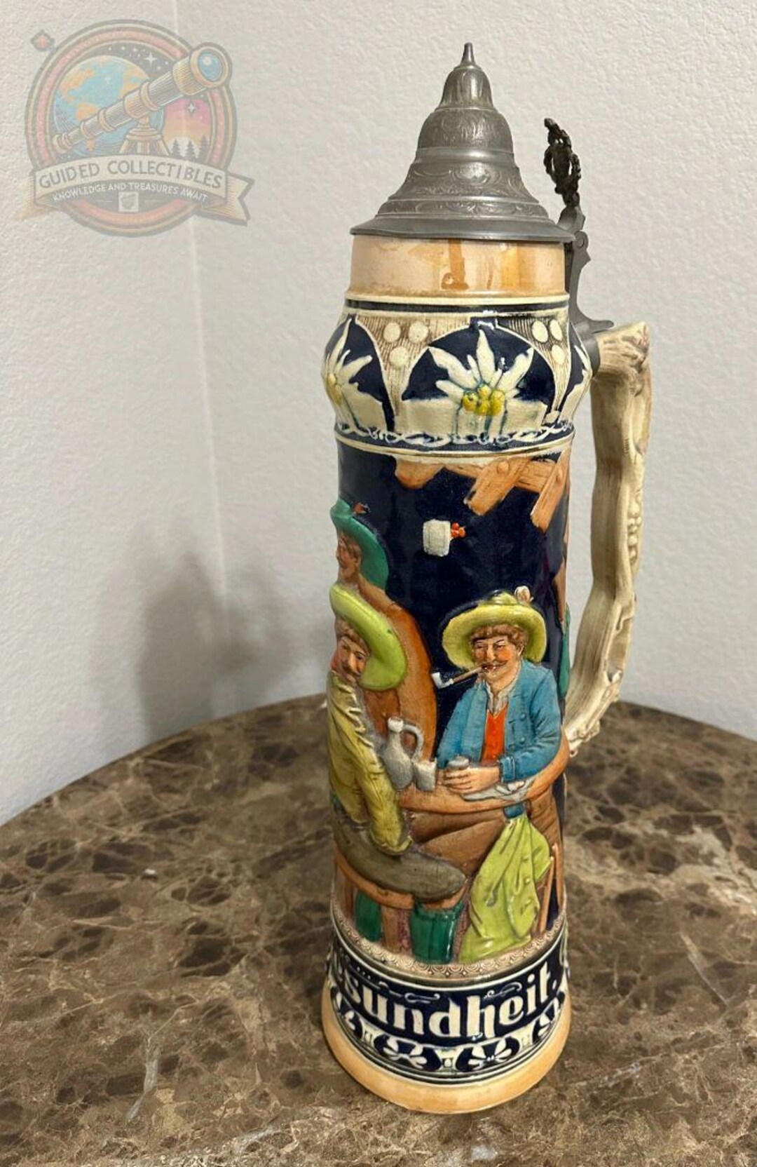 Large Vintage German Stein With Pewter Lid Free Shipping - Etsy